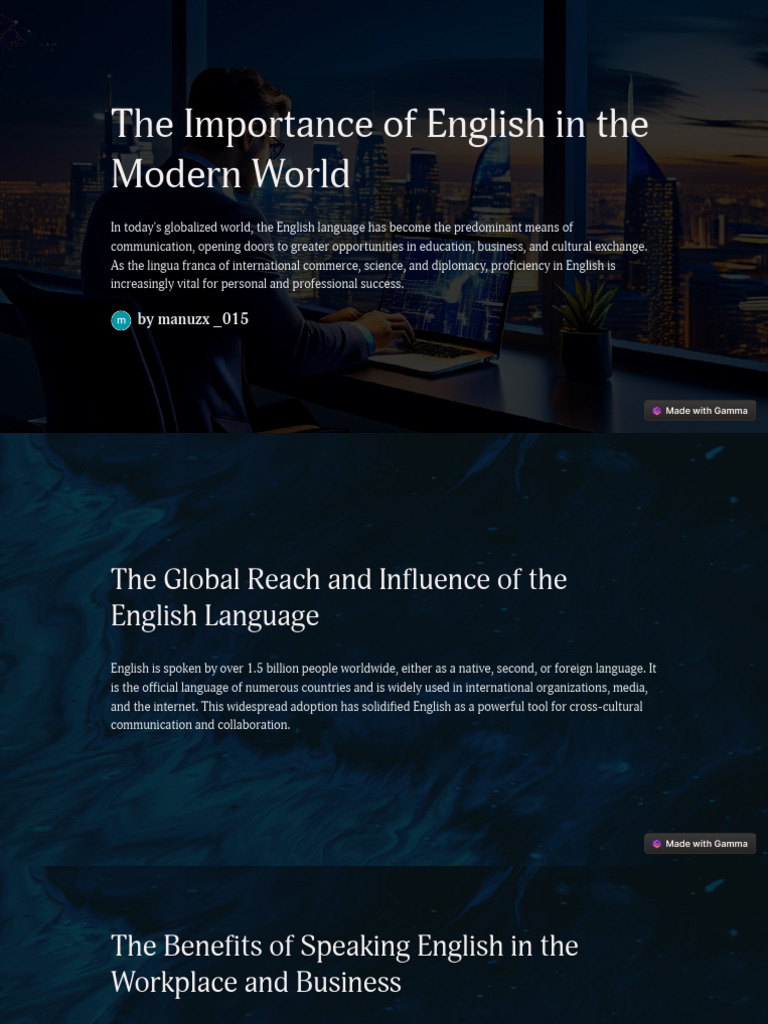 The Importance of English in The Modern World | PDF | English Language ...
