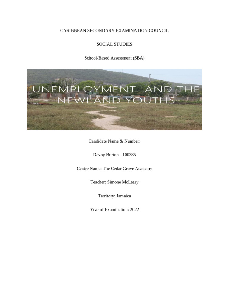 D Burton Social Studies SBA (3rd DRAFT) | PDF | Survey Methodology ...