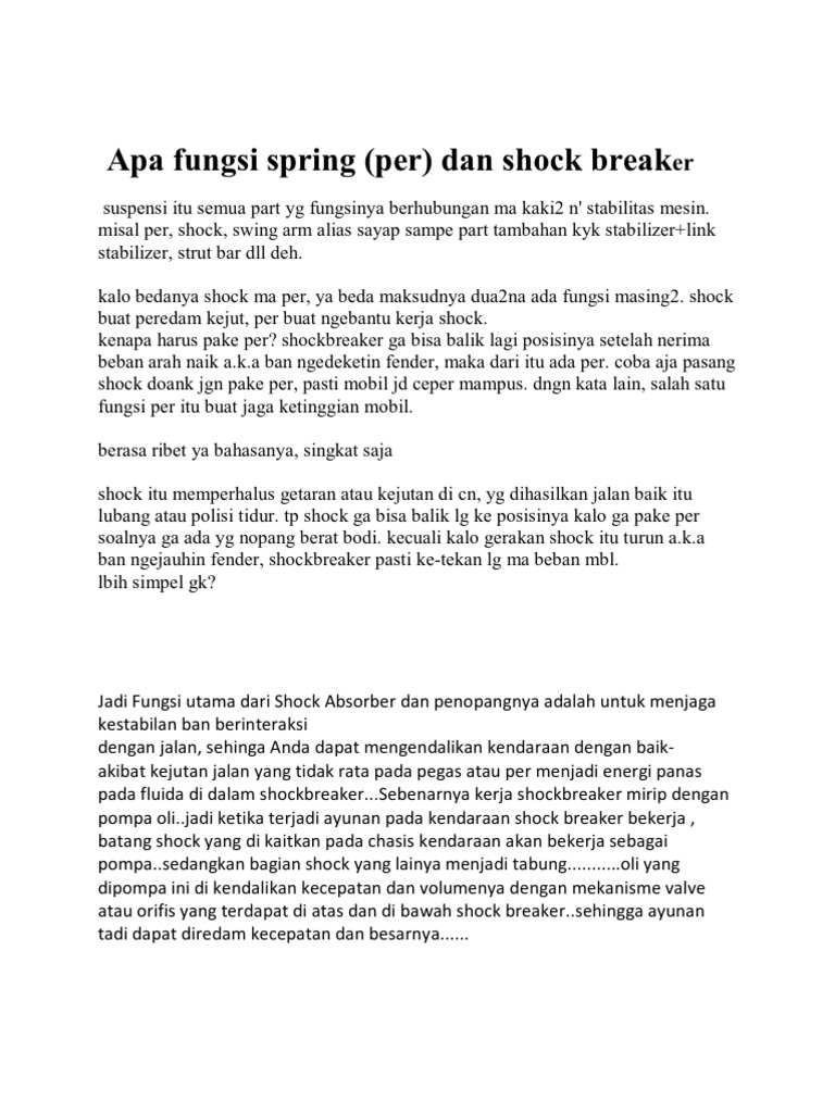 Apa Fungsi Spring | PDF | Teknologi & Rekayasa