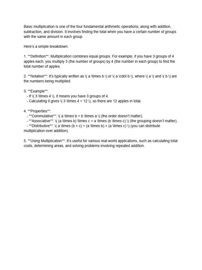 Multiplication | PDF | Teaching Methods & Materials | Computers