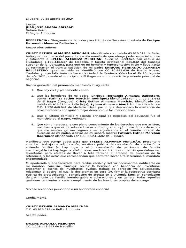 Poder Cristy E. Almanza | PDF