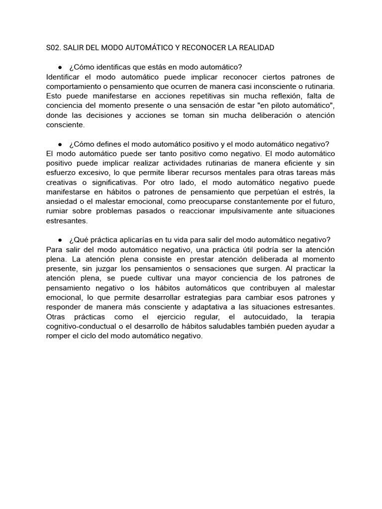 Identificar y Salir del Modo Automático | PDF