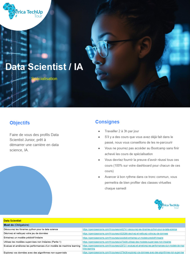 Data Scientist-IA - ATUT 2024 - Programme | PDF | Science des données | Apprentissage automatique