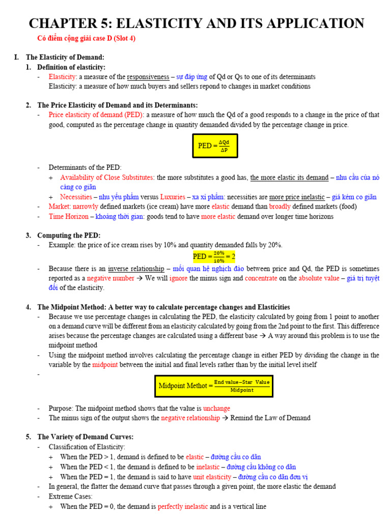 Chapter 5: Elasticity and Its Application: S Đáp NG | PDF | Price Elasticity Of Demand | Demand