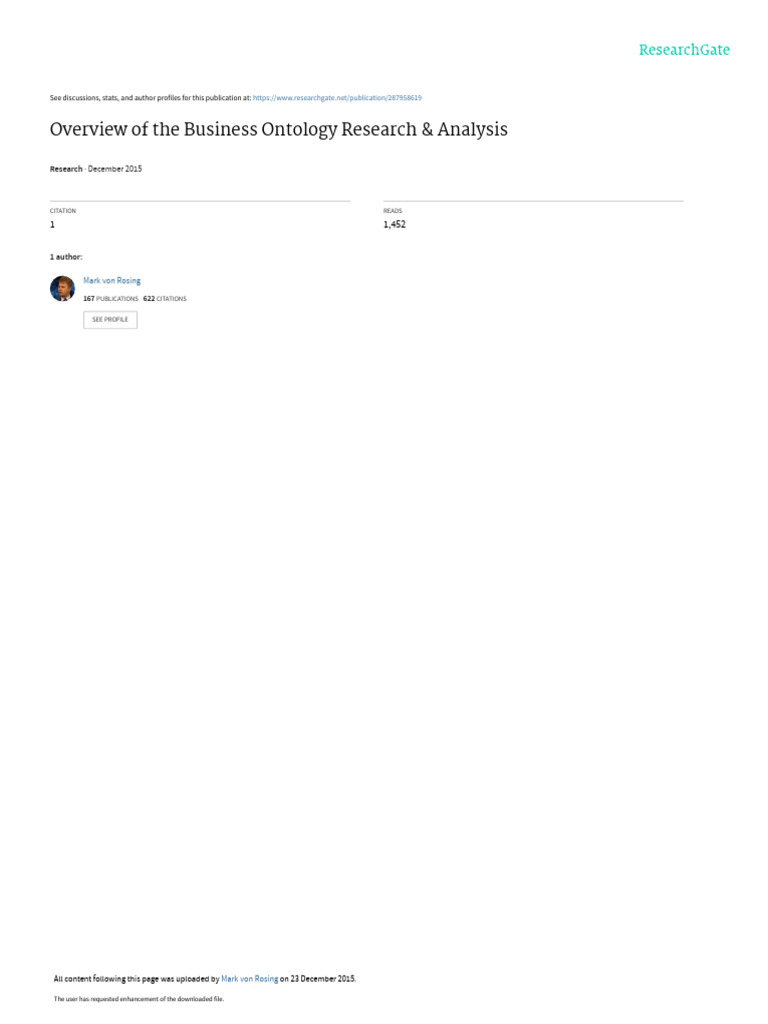 TheBusinessOntologyResearchAnalysis | PDF | Ontology (Information Science) | Business Process ...