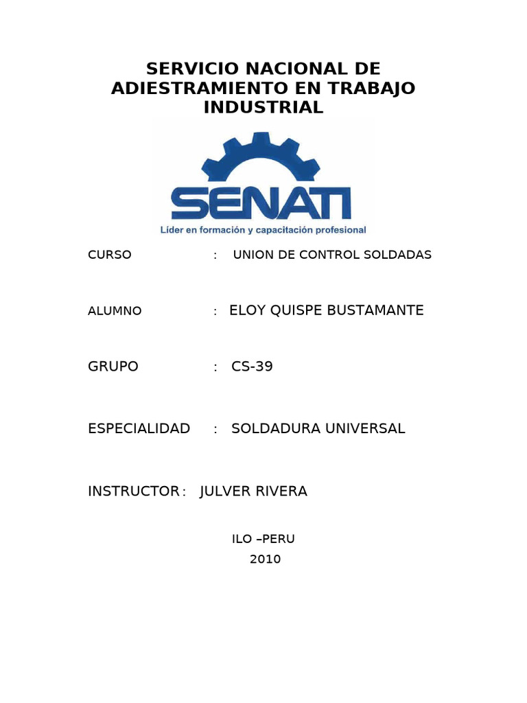 350206500 Caratula Senati Doc | PDF