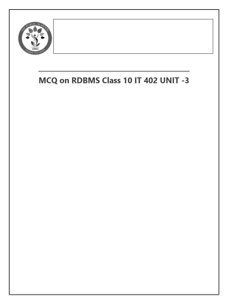 Unit-3_ RDBMS(I.T) | PDF | Relational Database | Databases
