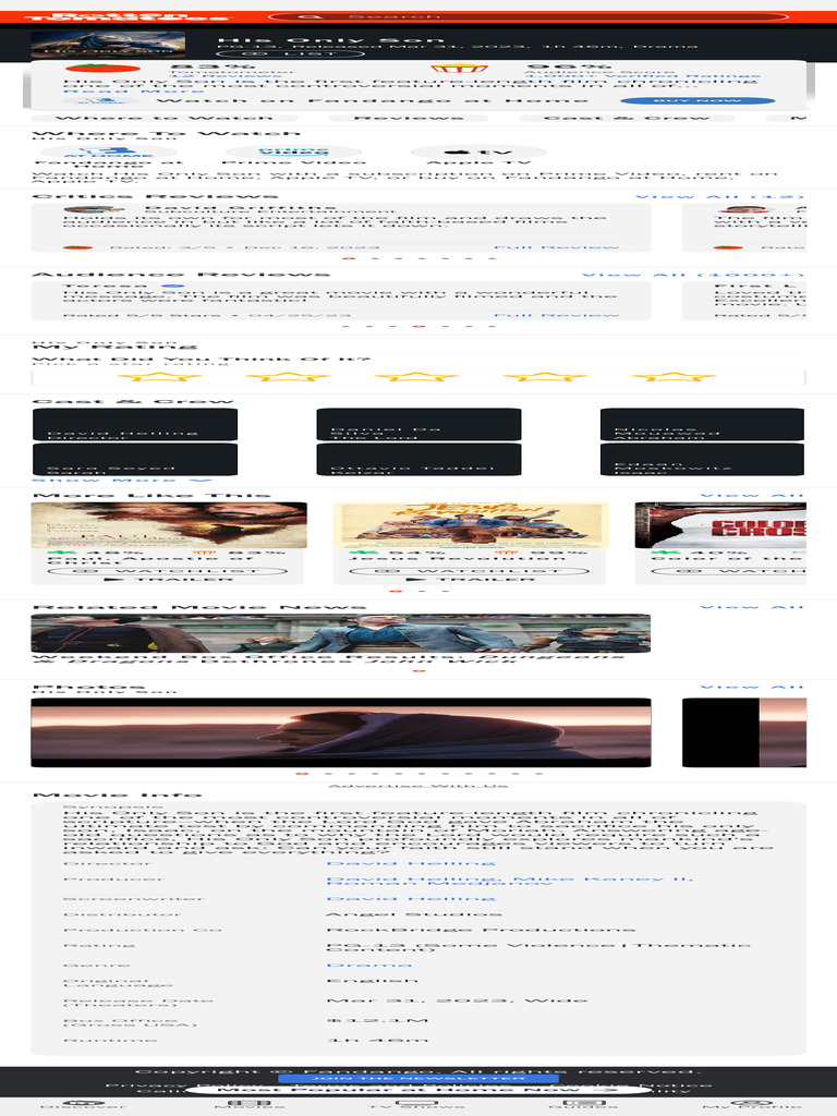 His Only Son Rotten Tomatoes | PDF