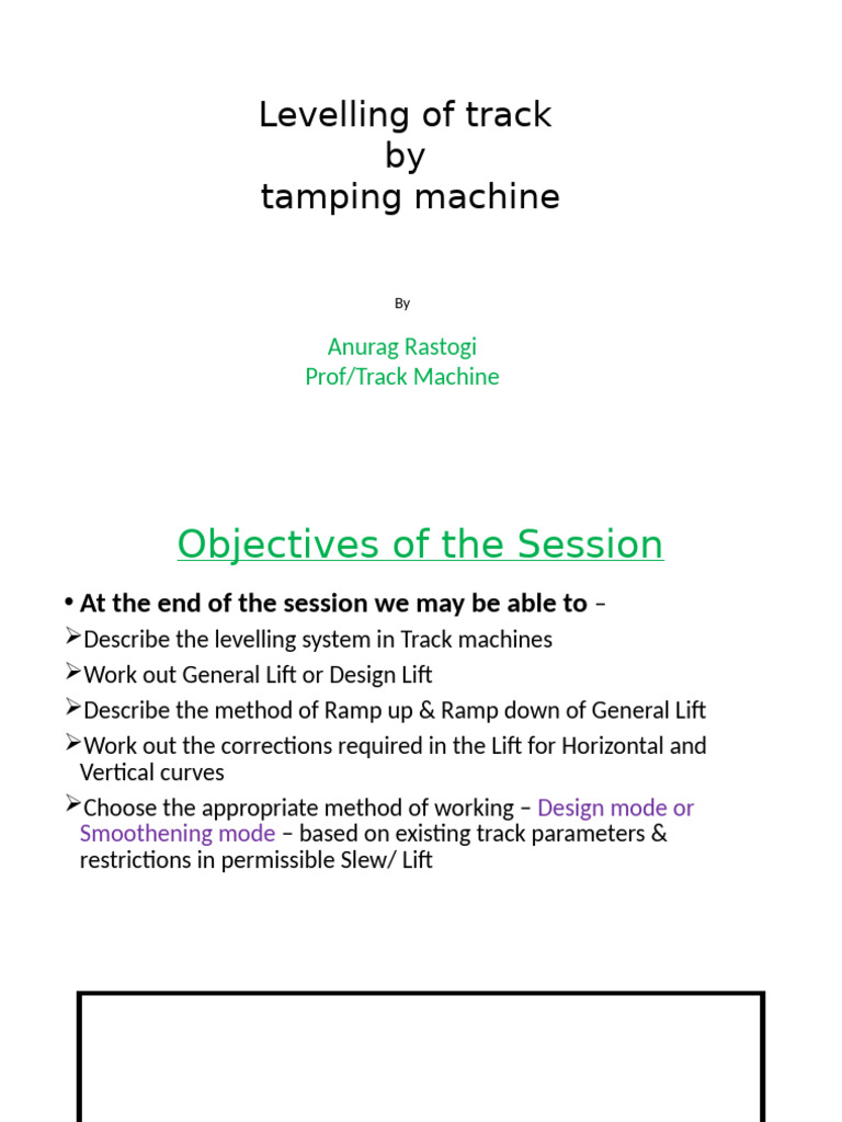 Tamping Machine Track Levelling Guide | PDF