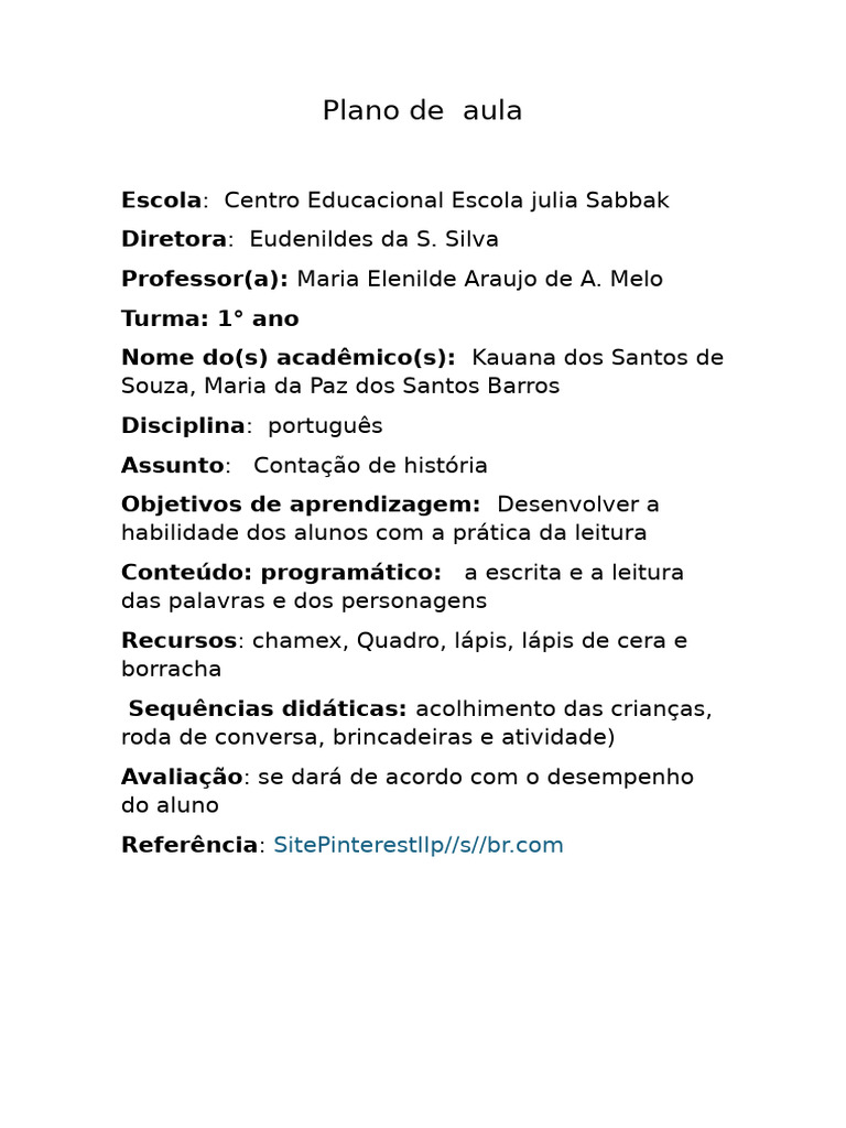 plano de aula 4 | PDF