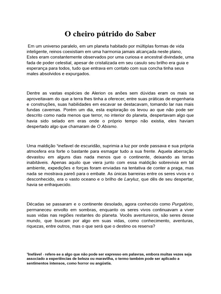 O Cheiro Pútrido Do Saber | PDF