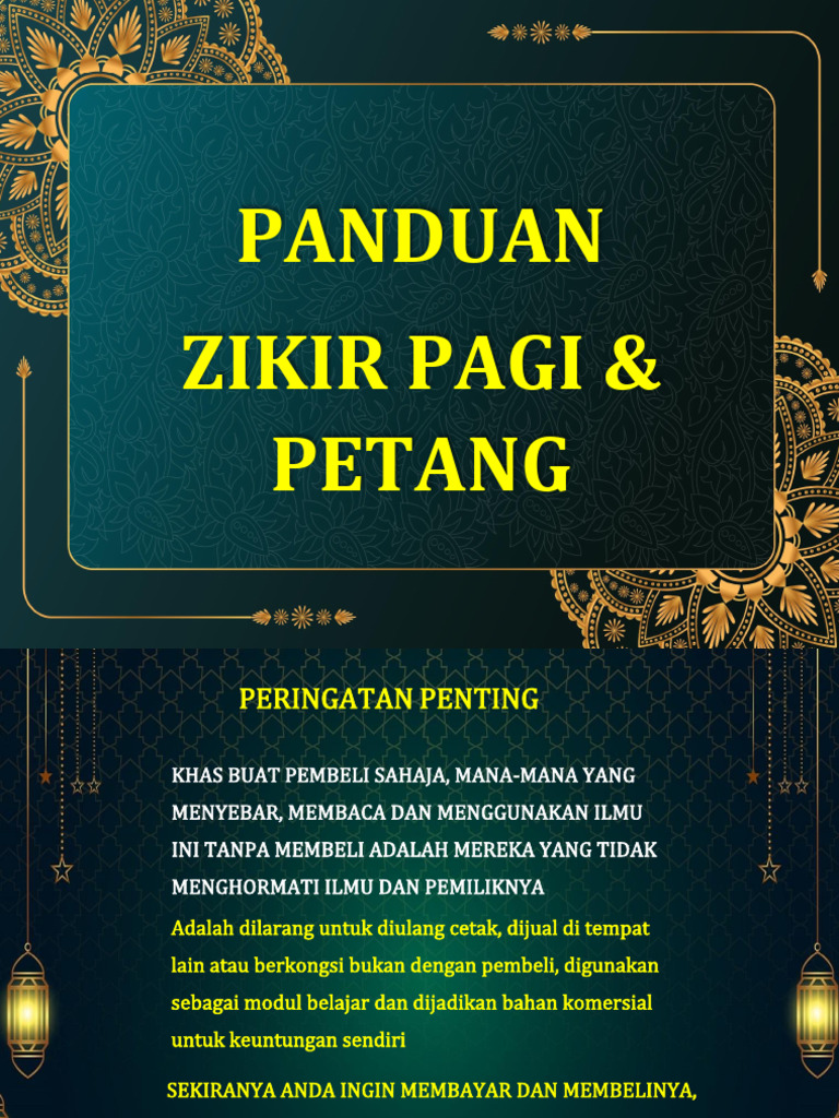 Panduan Zikir Pagi dan Petang | PDF | Agama & Spiritualitas