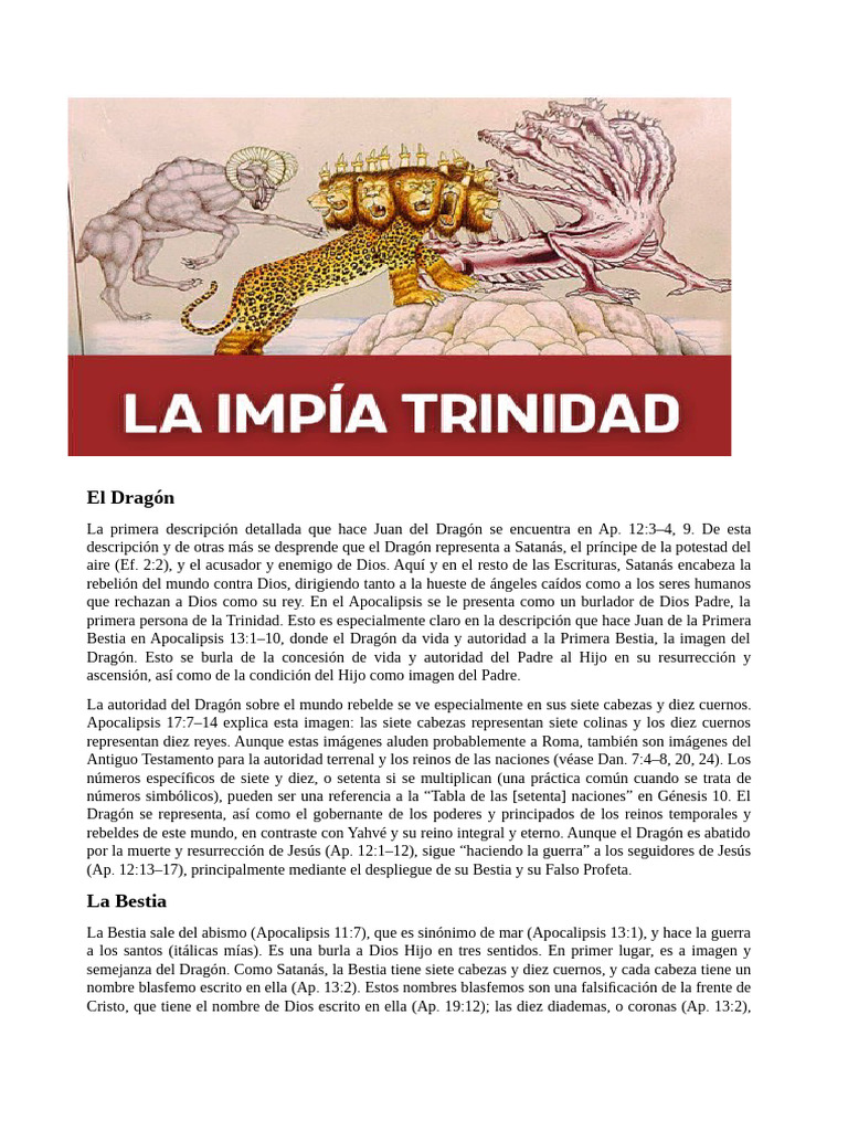 LA IMPIA TRINIDAD | PDF | Libro de revelación | Cristo (título)