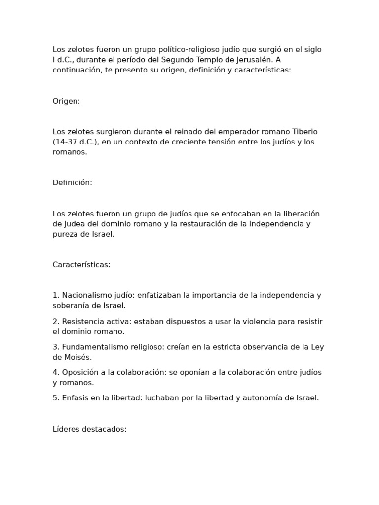 Quiénes Son Los Zelotes | PDF | Historia | Religión y espiritualidad