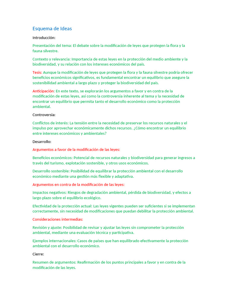 Esquema de Ideas | PDF | Sustentabilidad | Biodiversidad