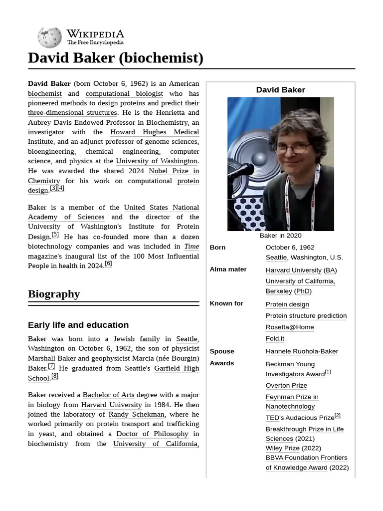 David_Baker_(biochemist) | PDF | Biotechnology | Biology