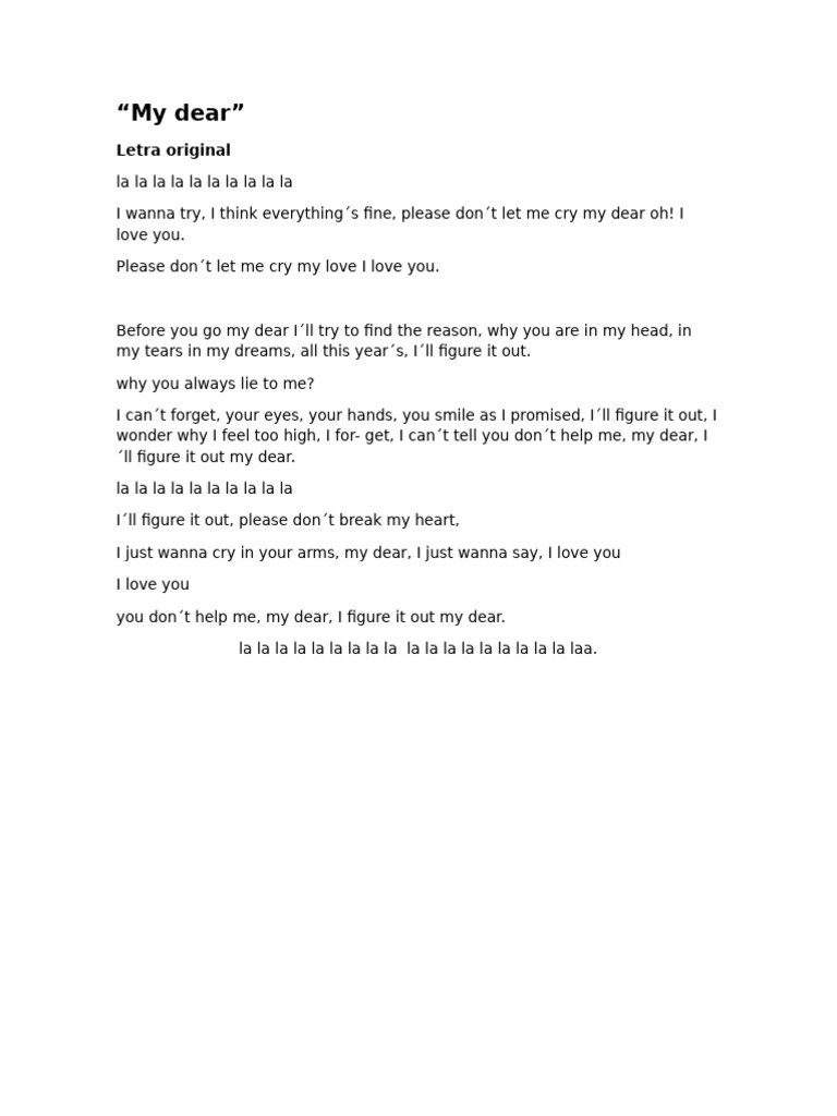 My Dear | PDF | Poesía