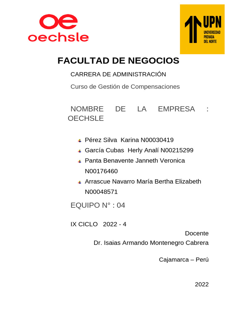 Gestión de Compensaciones en Oechsle | PDF | Business | Liderazgo
