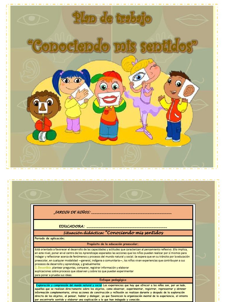 Proyecto Didáctico: Los 5 Sentidos | PDF | Gusto | Educación de la ...