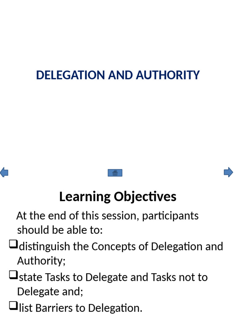 Delegation and Authority | PDF | Business | Psychology