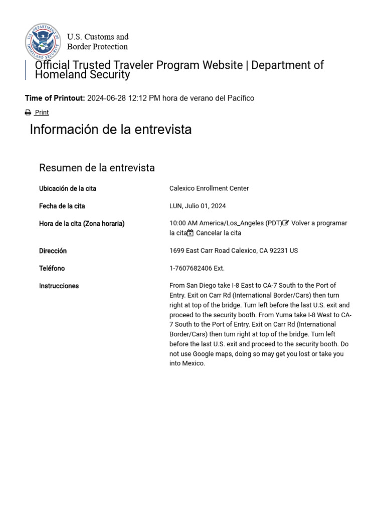 CITA SENTRI - Official Trusted Traveler Program Website - Department of ...