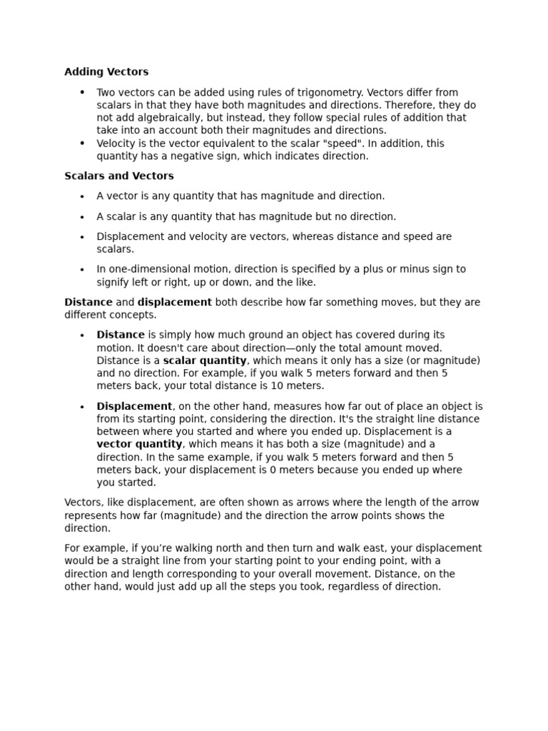 Physics - Scalars and Vectors | PDF | Velocity | Acceleration