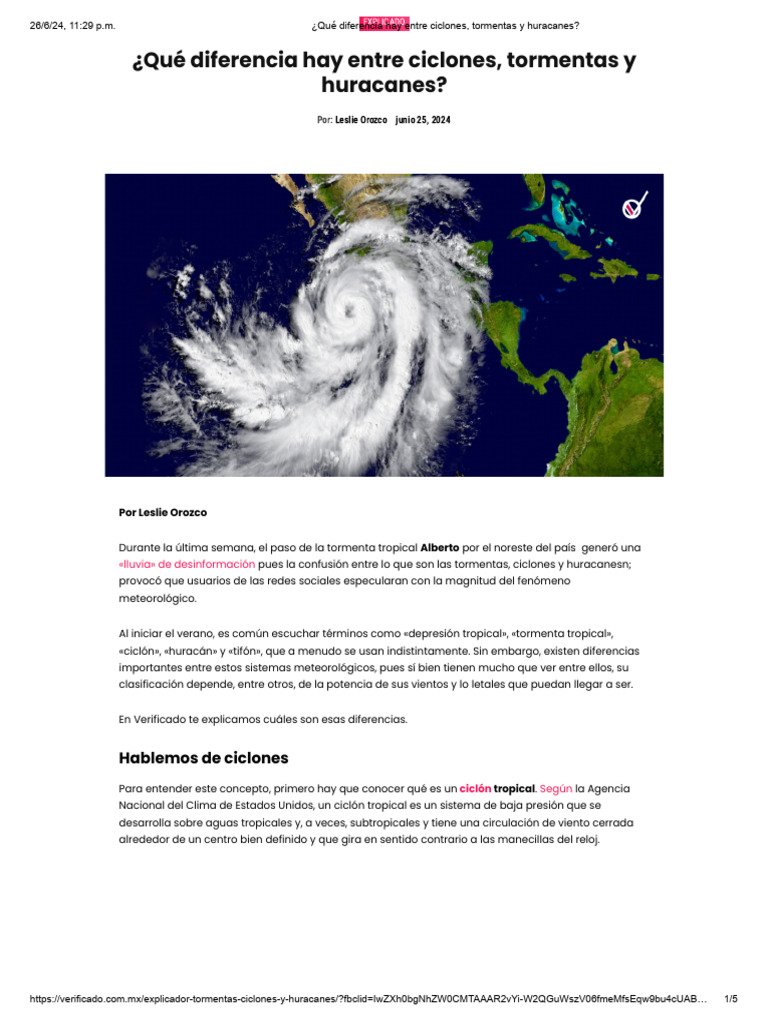 ¿Qué Diferencia Hay Entre Ciclones, Tormentas y Huracanes | PDF | Ciclones tropicales | Tormentas