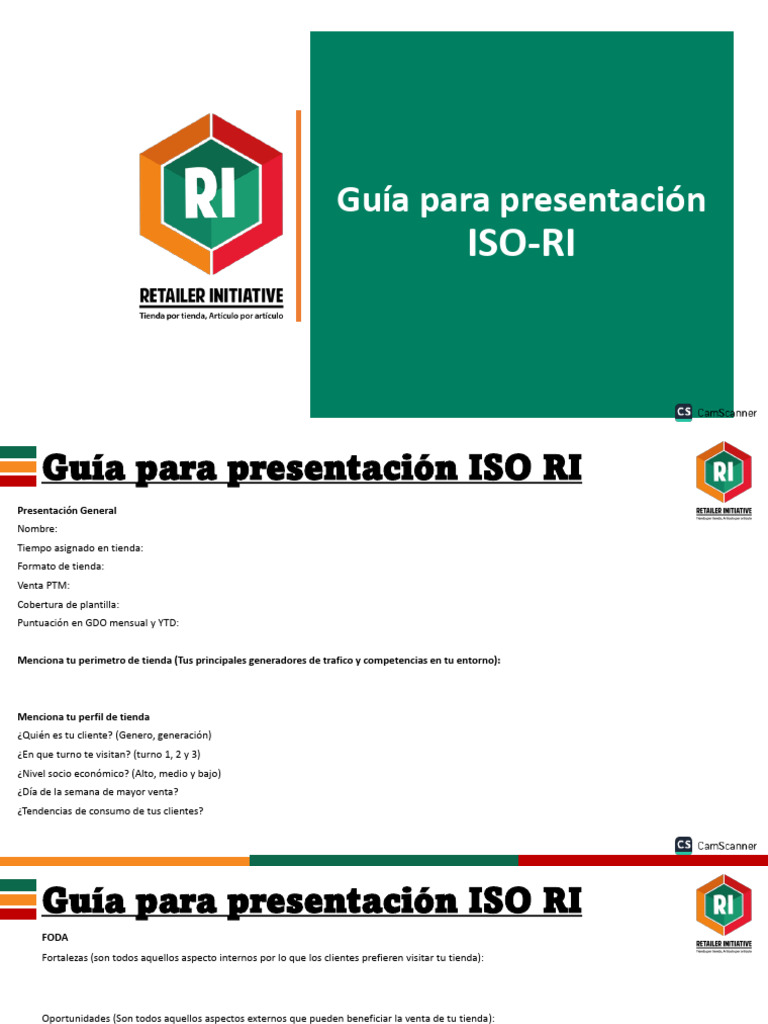 Guía para presentación ISO-RI_240629_075444 | PDF | Análisis FODA ...