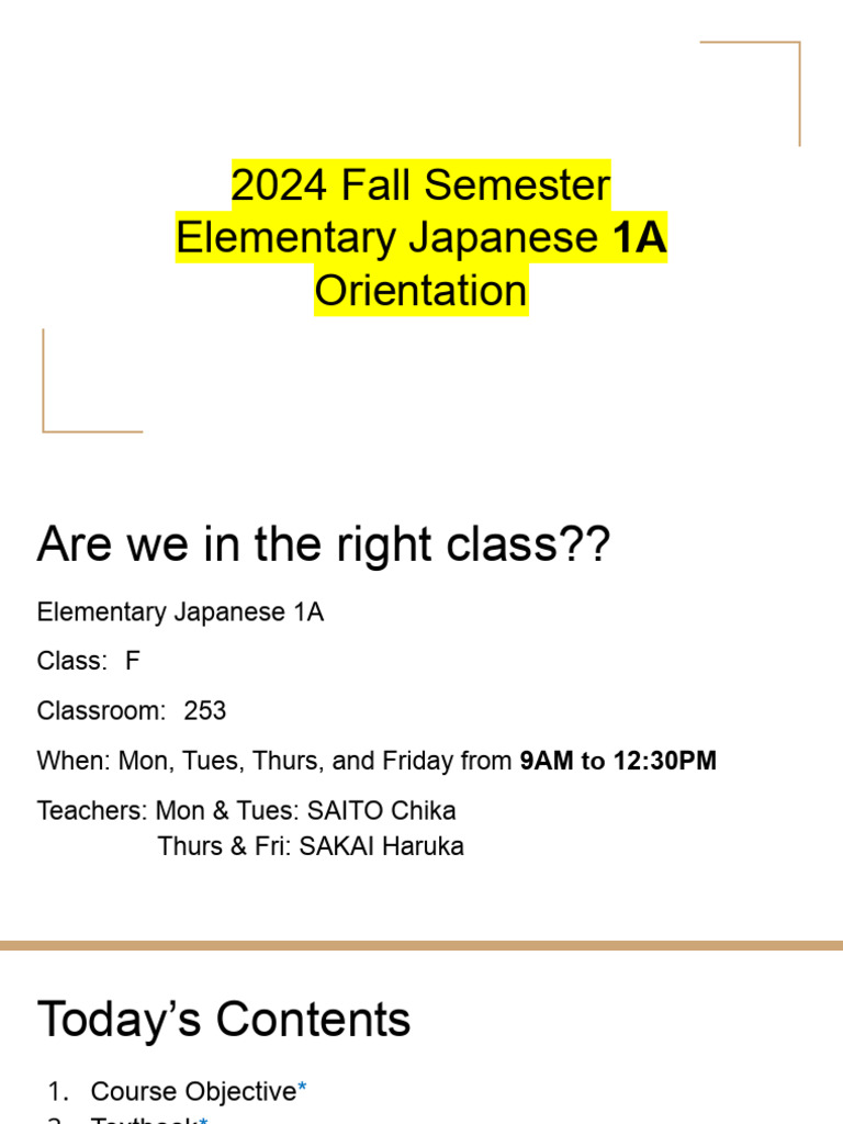 Class F 24F 1A Orientation | PDF | Human Communication | Learning