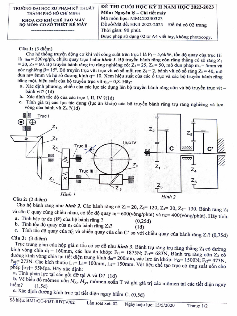 De thi DT HKII 22-23 | PDF