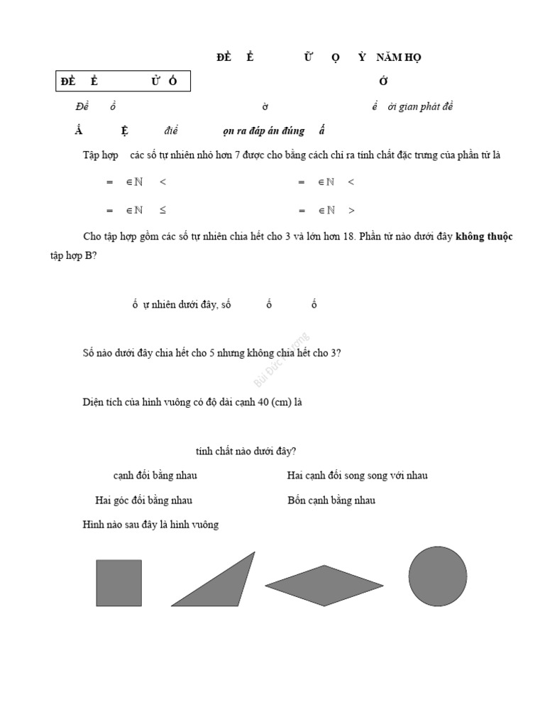 05 de On Tap Kiem Tra Giua Hoc Ky 1 Toan 6 Nam Hoc 2021 2022 | PDF