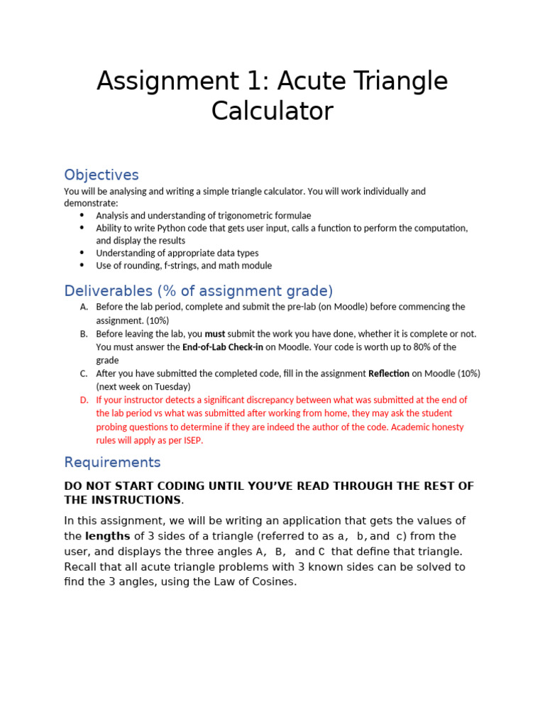 Assignment 1.1 (1) | PDF | Triangle | Computer Programming