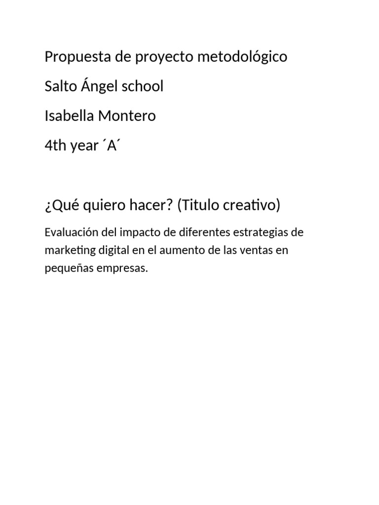 Propuesta de proyecto metodológico isa | PDF | Marketing | Publicidad digital