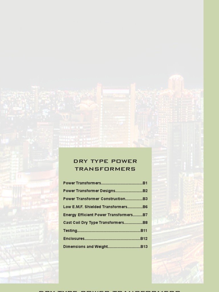 Dry Type Power Transformers | PDF | Transformer | Insulator (Electricity)