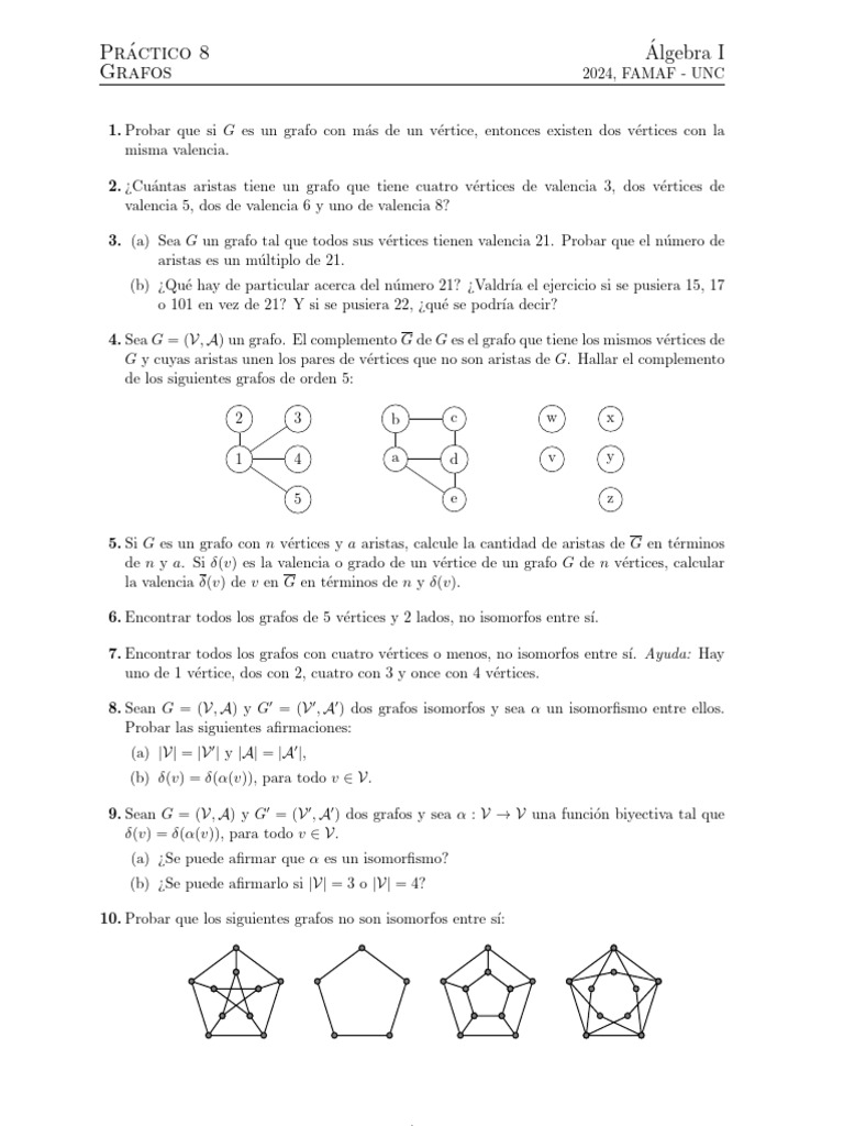 practico-8-algI-2024-1c | PDF | Teoría de grafos | Vértice (teoría de grafos)