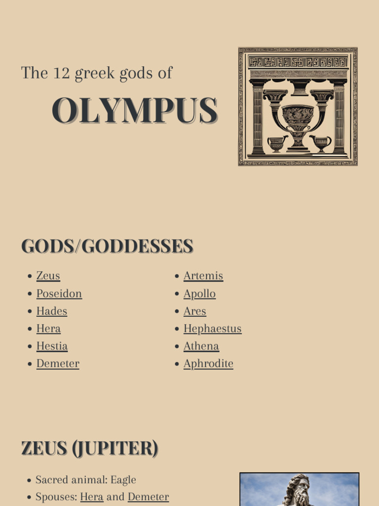 The 12 Greek Gods of Olympus. | PDF | Religion & Spirituality