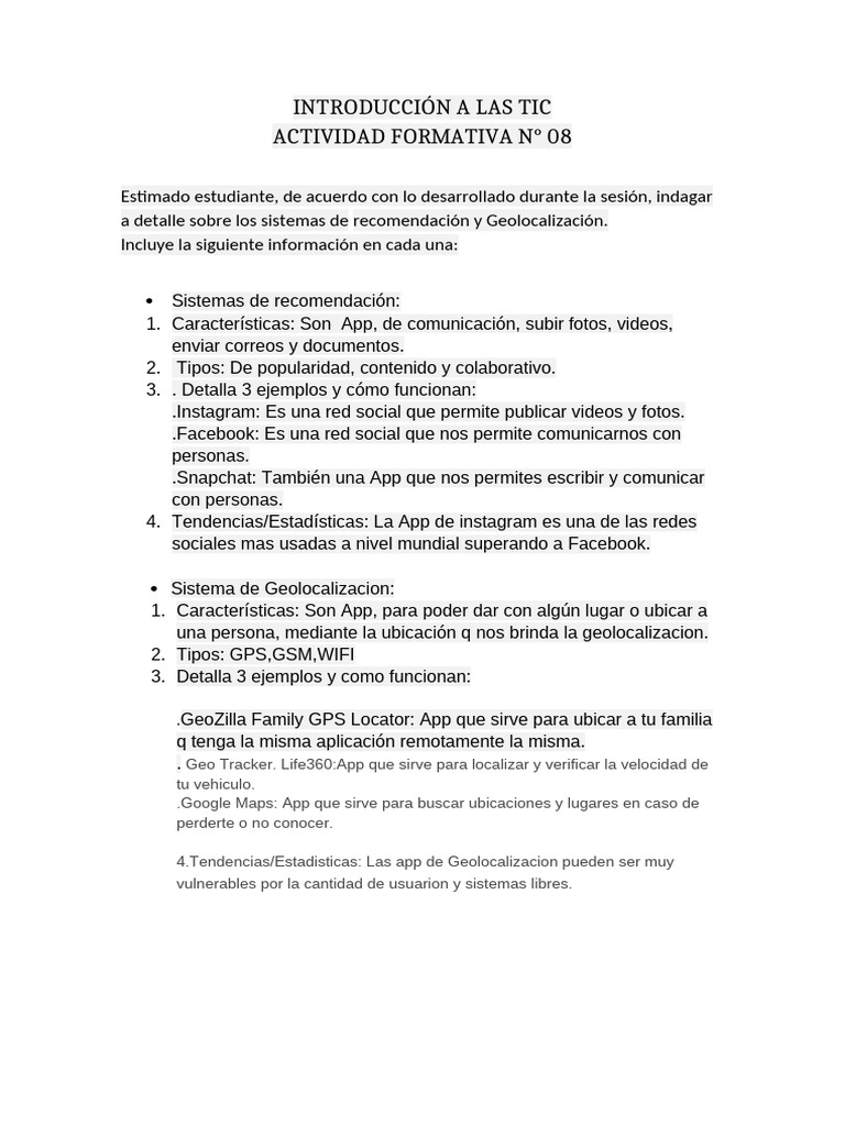 Introducción A Las Tic 8 | PDF