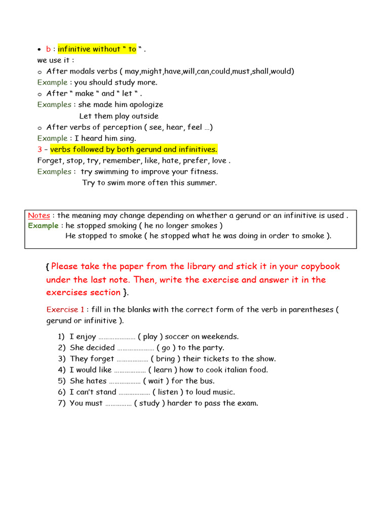 Gerund and Infinitive | PDF | Language Arts & Discipline | Foreign Language Studies