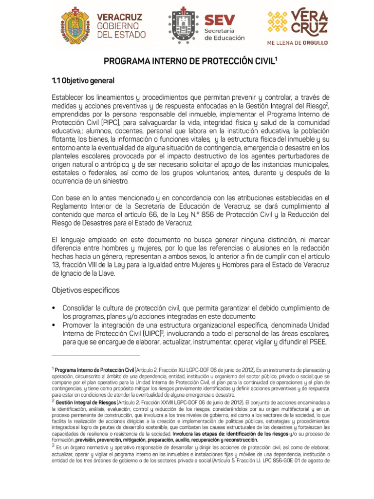 Programa Interno de Proteccion Civil (Antologia) | PDF