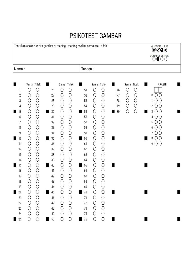 Lembar Jawaban Psikotest Gambar | PDF