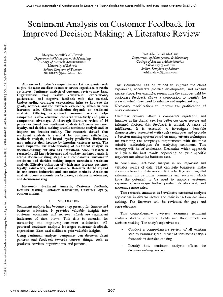 Sentiment_Analysis_on_Customer_Feedback_for_Improved_Decision_Making_A_Literature_Review | PDF ...