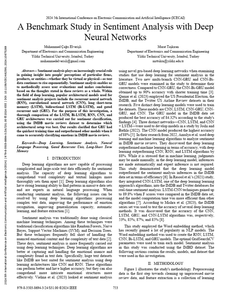 A Benchmark Study in Sentiment Analysis With Deep Neural Networks | PDF | Artificial Neural ...