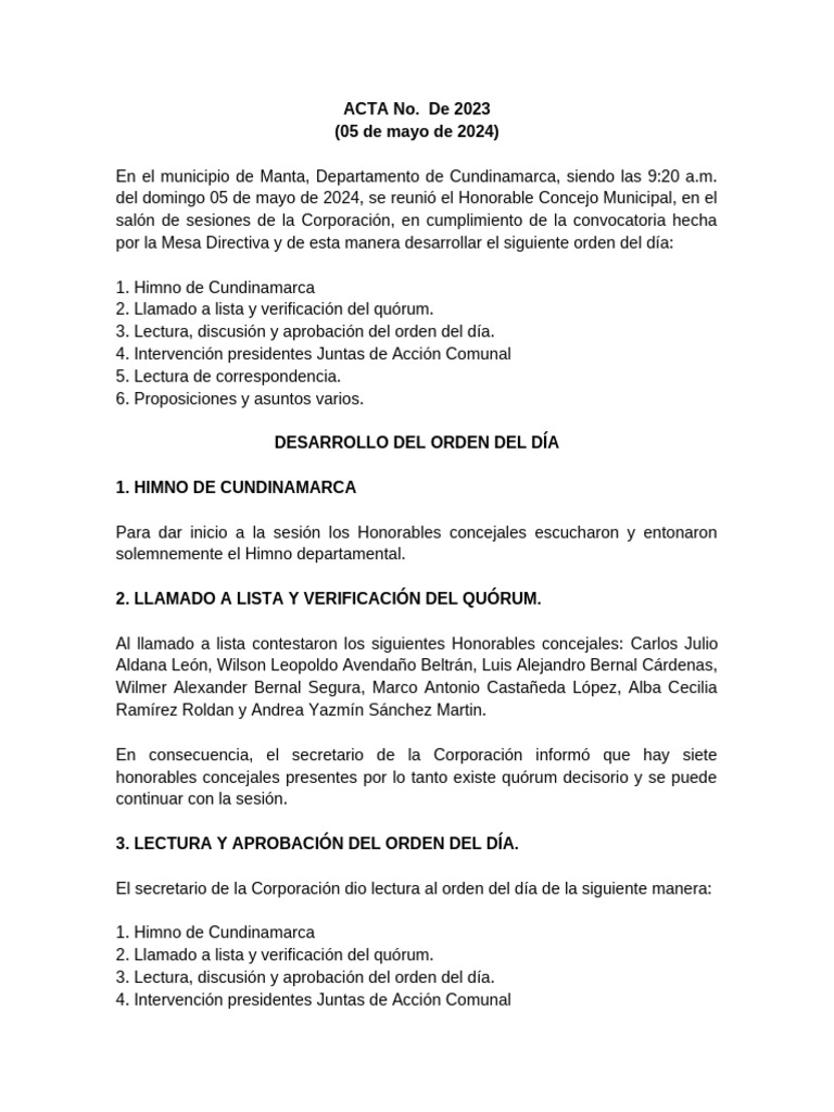ACTA 5 de Mayo | PDF