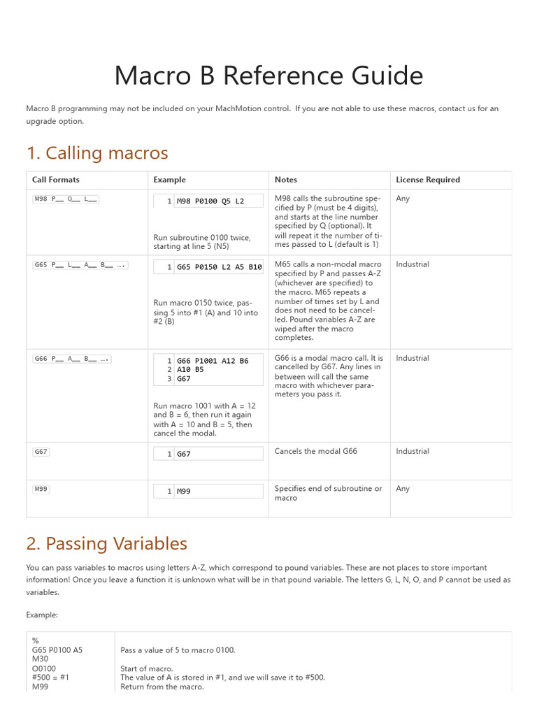Macro B Reference Guide _ MachMotion | PDF | Trigonometric Functions ...