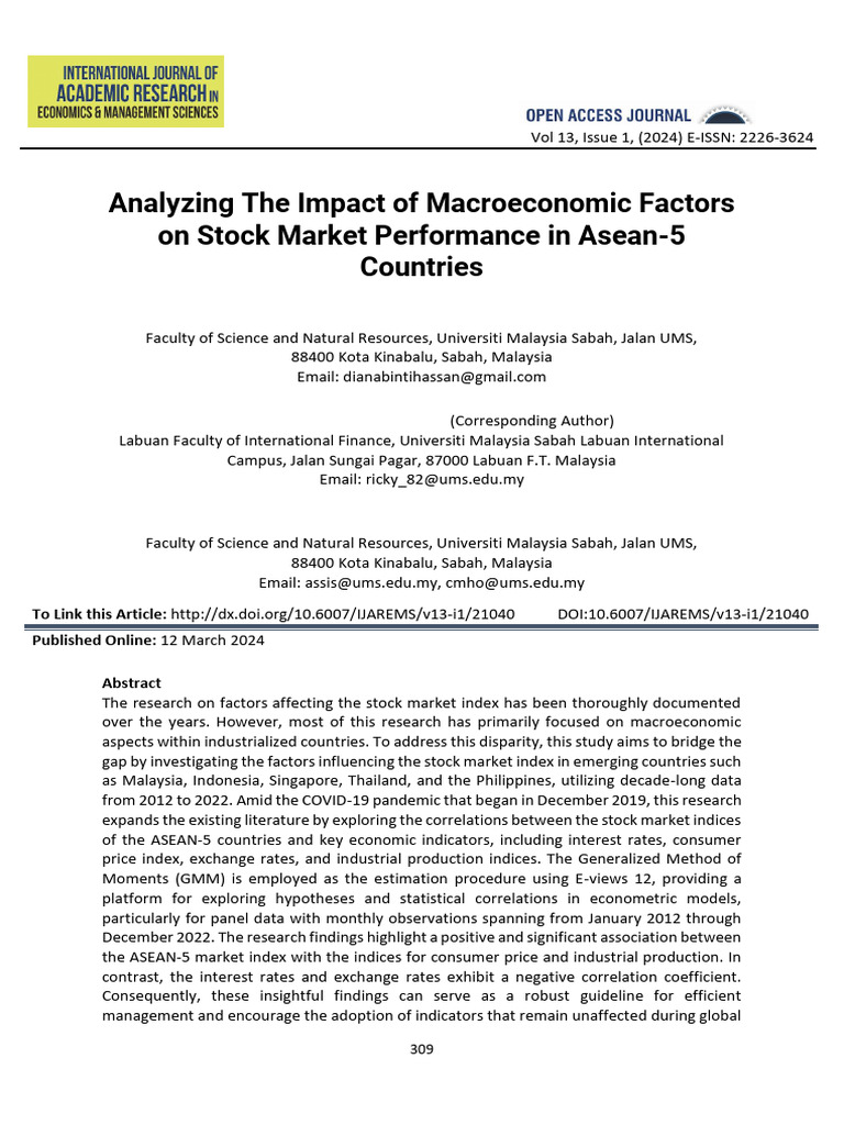Analyzing The Impact of Macroeconomic Factors On S | PDF ... Analyzing The Impact of Macroeconomic Factors On S | PDF ...
