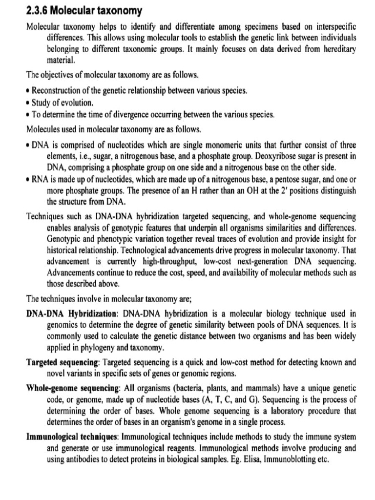 molecular taxonomy biology | PDF | Molecular Biology | Dna Sequencing