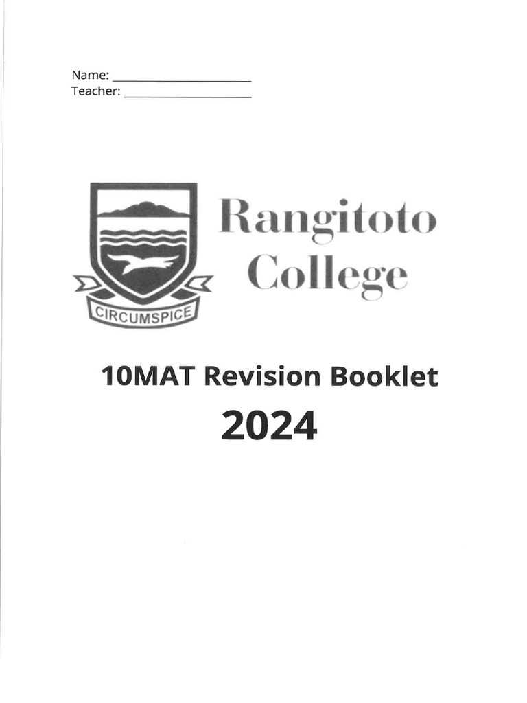 10MAT Revision Booklet 2024 | PDF