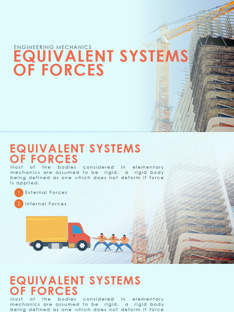 Equivalent Systems of Forces in Mechanics | PDF | Force | Motion (Physics)