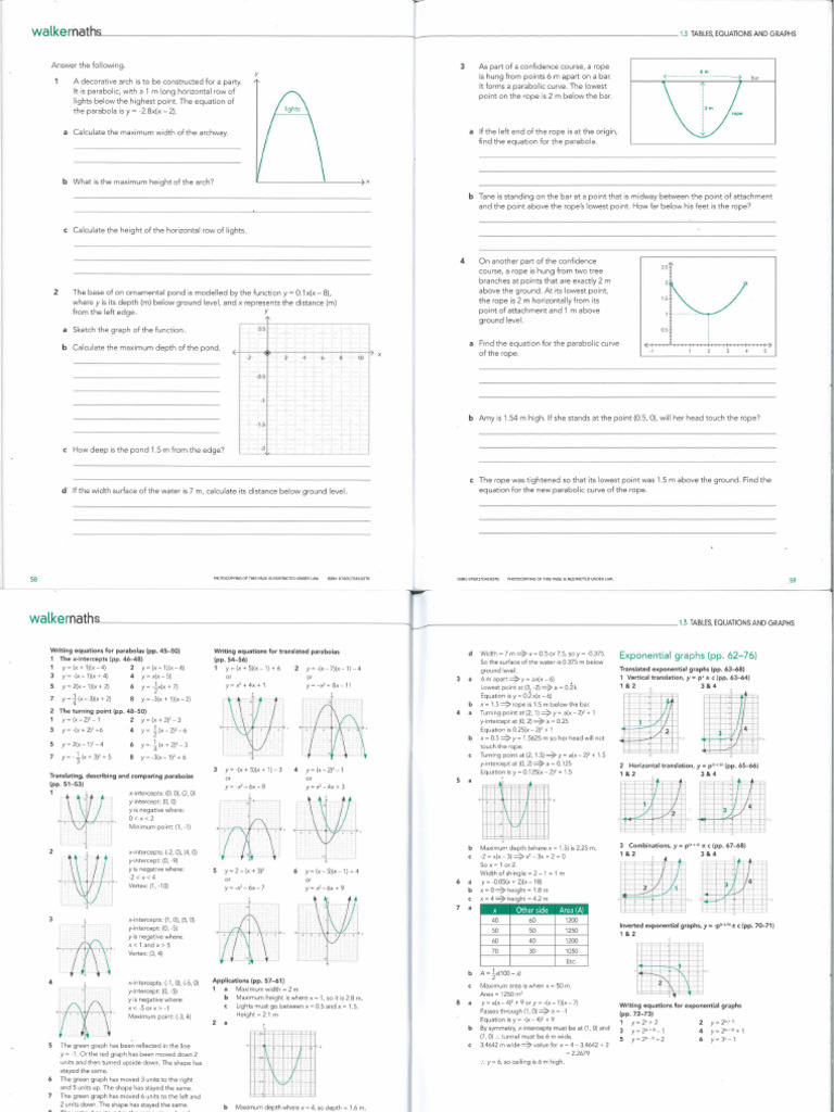 Parabola Application Questions | PDF
