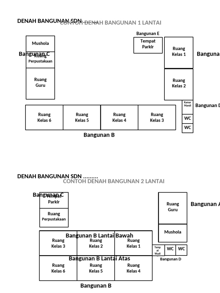 Contoh Denah Bangunan Ruang | PDF